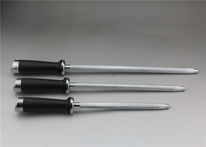 Solid Steel Sharpening Rod , Ceramic Rod Sharpener For Knife Sharpening