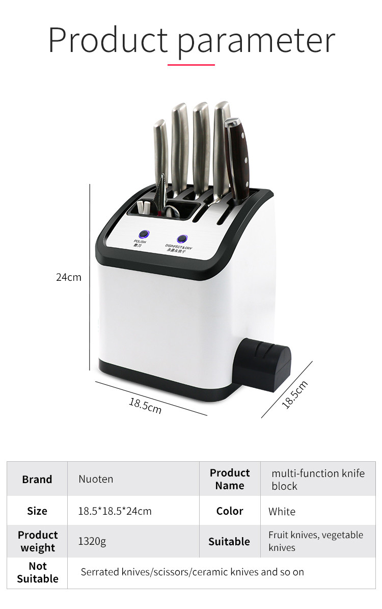 Modern Knife Storage Block with Bristles Perfect for Home Restaurant ...